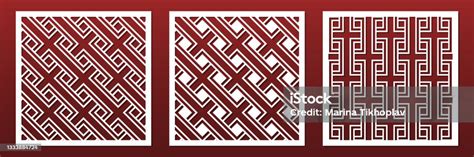 레이저 절단 패널 Cnc 절단 공예용 스텐실 현대 기하학적 패턴 발코니 또는 테라스를 위한 실내 칸막이 프라이버시 스크린 울타리 패널 종이 아트 배경 벡터 일러스트레이션 0