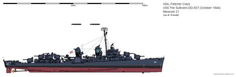 Uss The Sullivans Dd 537 November 1944 Ms21 By Colosseumsb On