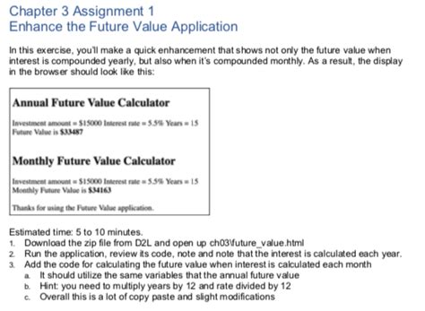 solved chapter 3 assignment 1 enhance the future value