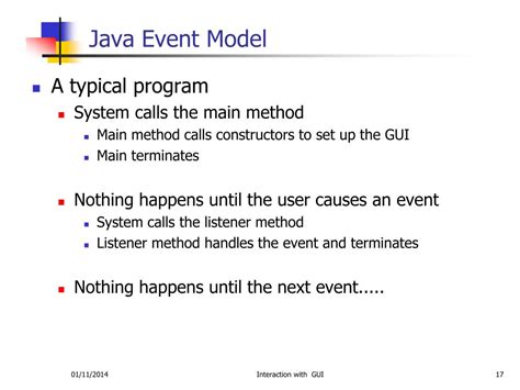 Ppt Understanding Java Gui Interaction Event Handling And User Input