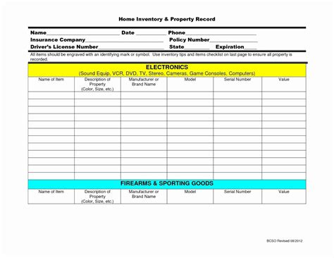 Firearm Inventory Template Content Calendar Template