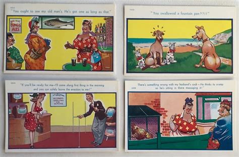 Comic 4 Postcards Seaside Saucy Bamforth Topless Nude 735 £199 Picclick Uk