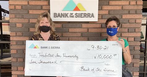 Bank Of The Sierra Provides 10 000 Grant For Habitat For Humanity