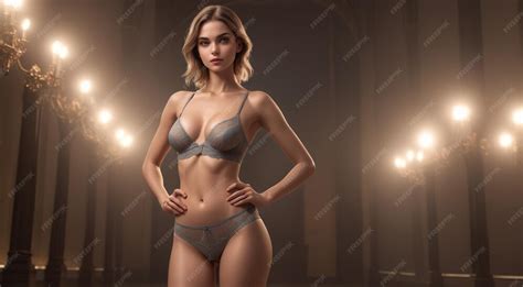 A Stunning Lingerie Model In Grey Innerwear Lingerie Wallpaper
