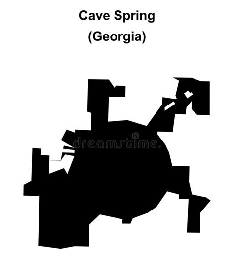 Cave Spring Outline Map Stock Illustration Illustration Of Empty