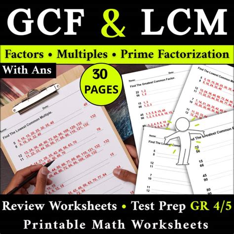 Gcf And Lcm Word Problems Prime Factorization Factors And Multiples Worksheets