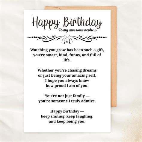 Happy Birthday Nephew Card Printable Nephew Birthday Card Thoughtful