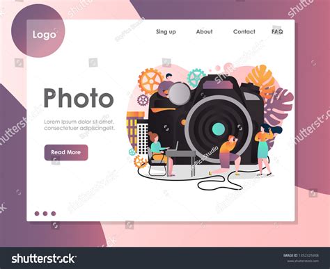 Photo Vector Website Template Web Page Stock Vector Royalty Free Shutterstock