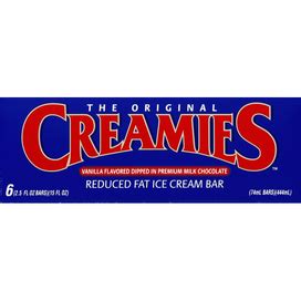 Creamies Ice Cream Bar Reduced Fat Vanilla Flavored Dipped In Premium
