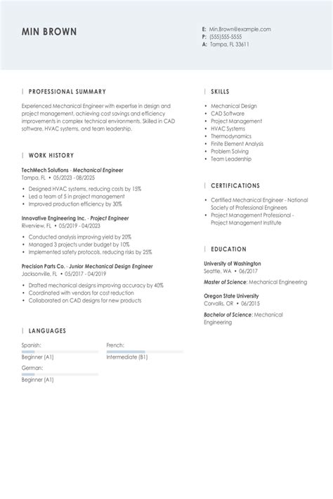 Best Engineering Resume Format