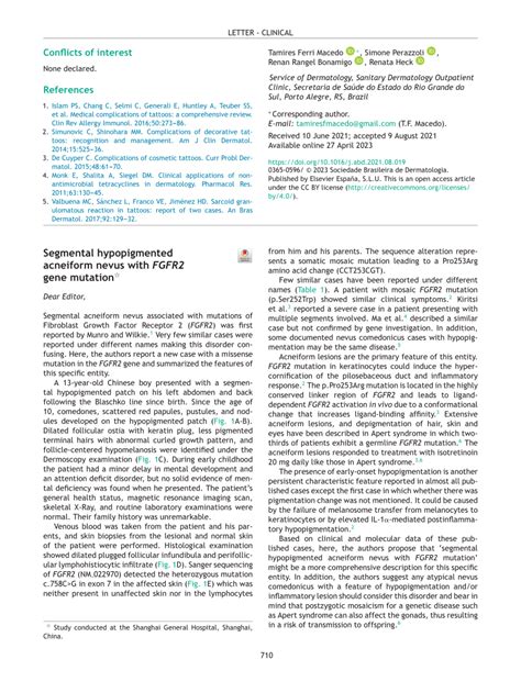Pdf Segmental Hypopigmented Acneiform Nevus With Fgfr2 Gene Mutation
