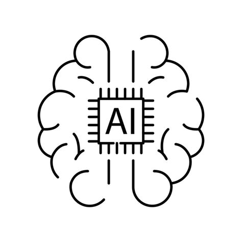 Deep Learning Ai Linear Icon Neural Network With Cogwheels Thin Line Illustration Digital