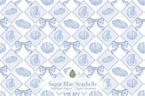 Sugar Blue Seashells Graphic By Benjaycolorworld · Creative Fabrica