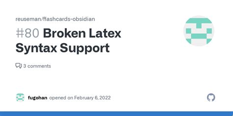 Broken Latex Syntax Support · Issue 80 · Reusemanflashcards Obsidian