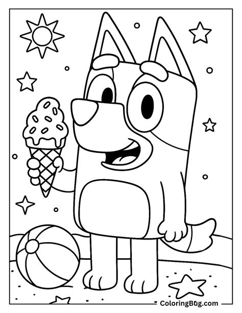 Bluey Beach Coloring Page