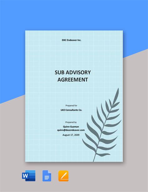 Free Advisory Agreement Templates Editable And Printable