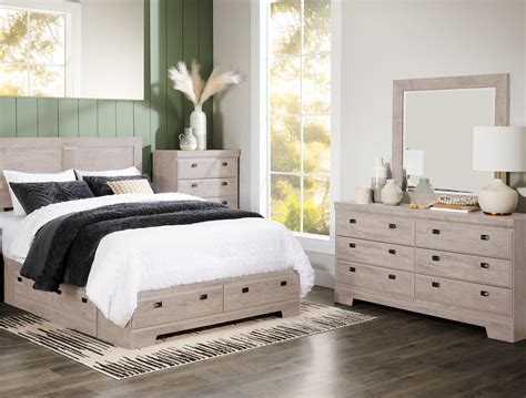 Yorkdale 5pc Bedroom Set With 6 Drawer Storage Bed Dresser And Mirro