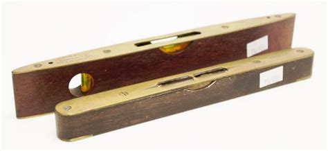 Two Brass And Wood Vintage Spirit Levels Larger Spirit Level Antiques