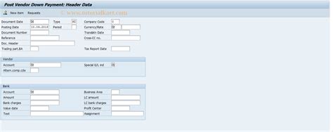 F 48 Sap Tcode Post Vendor Down Payment