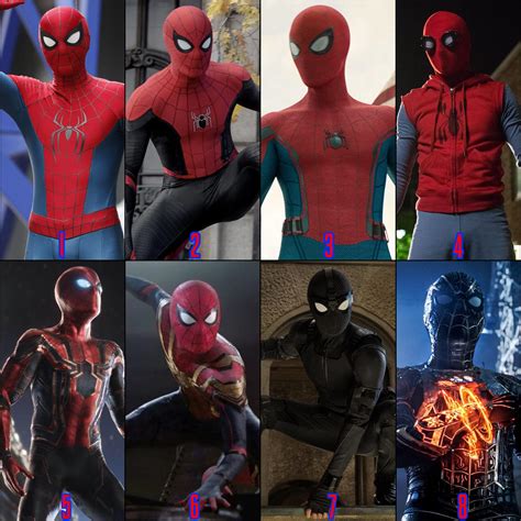 Spider Man Suit Differences