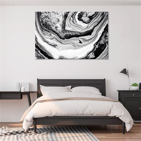 Black And White Abstract Canvas Print Etsy