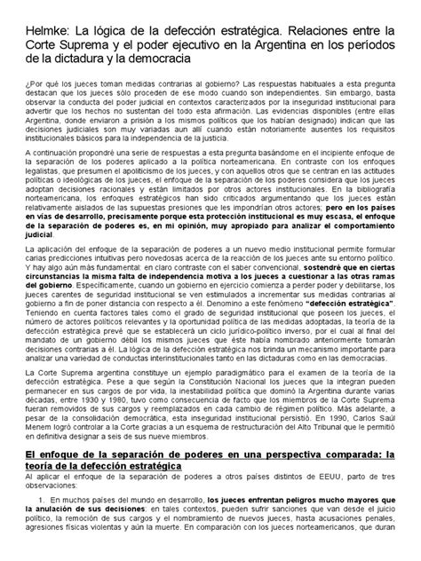 Helmke Pdf Separación De Poderes Sentencia Ley