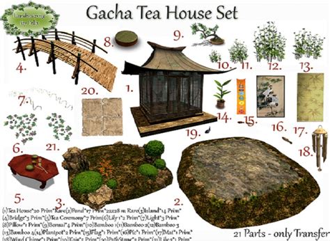 Second Life Marketplace Gacha Tea House By Felix Pillow 1 Prim