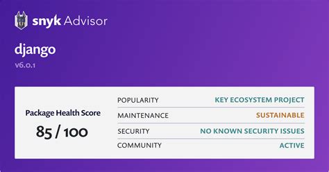 Django Python Package Health Analysis Snyk
