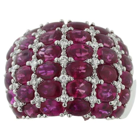 Platinum Ruby Diamond Entourage Ring For Sale At 1stdibs