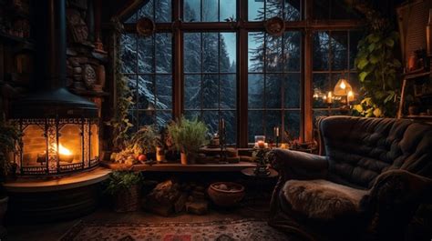 99000 Winter Cabin Interior Zoom Background Pictures