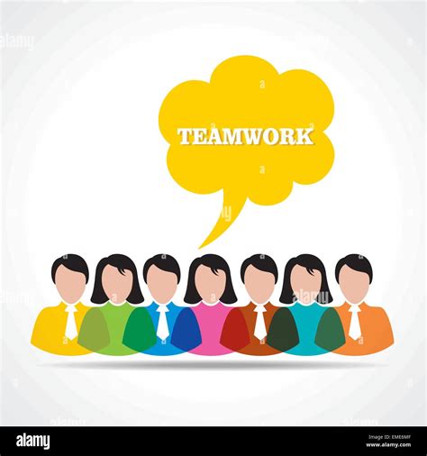 People Teamwork Concept With Message Bubble Vector Stock Vector Image