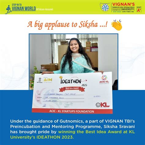 vignan s university on linkedin ideathon2023 vignan winners wishes2023