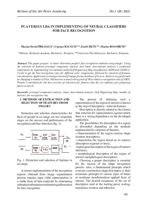 Pdf Pca Versus Lda In Implementing Of Neural Classifiers For Face