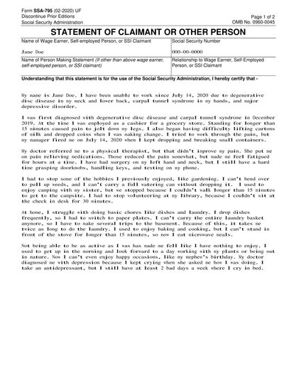 Does A “disability Statement” Help You Get Social Security Benefits Disabilitysecrets