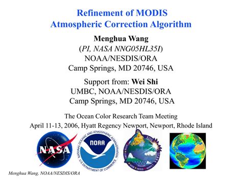 PPT Refinement Of MODIS Atmospheric Correction Algorithm PowerPoint Presentation ID