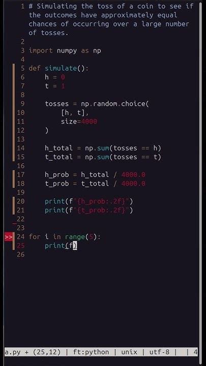 Simulating Fair Coin Tosses Mathematics Coding Numpy Simulation