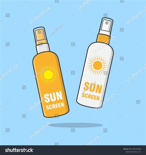 Sunscreen Spray Cartoon Vector Illustration Sun Stock Vector Royalty