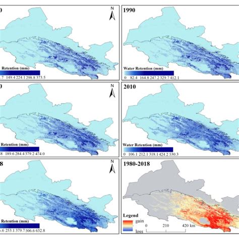 Spatial Distribution Of Water Retention From 1980 To 2018 In The Hexi