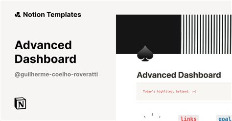 Advanced Dashboard Template Notion Marketplace