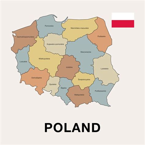 Highly Detailed Political Map Of Poland Showcasing Its Administrative