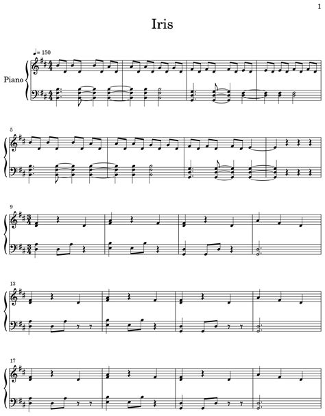 Iris Sheet Music For Piano