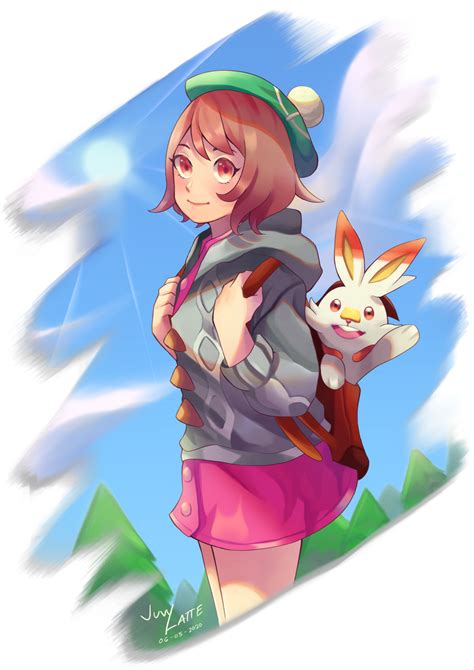 Pokemon Gloria And Scorbunny By Juvylatte On Deviantart