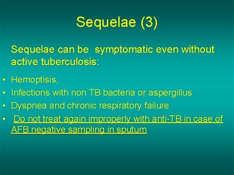 The Sequelae Of Pulmonary Tb Active Or Inactive