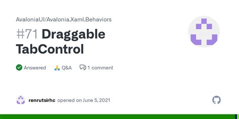 Draggable Tabcontrol · Avaloniaui Avaloniaxamlbehaviors · Discussion 71 · Github