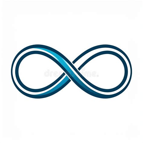 Blue Infinity Symbol On White Background Representing Eternity And