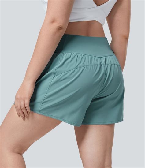 Womens Breezeful™ High Waisted Crossover Side Pocket Plus Size 2 In 1
