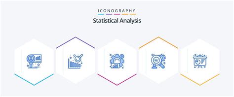 Statistical Analysis 25 Blue Icon Pack Including Poster Presentation