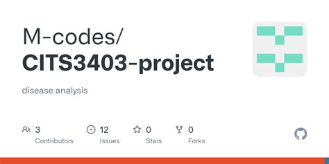 Github M Codescits3403 Project Disease Analysis · Github