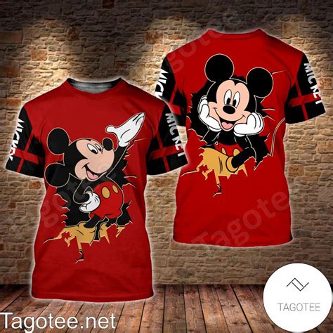 Mickey Mouse Red Shirt Tank Top And Leggings Tagotee