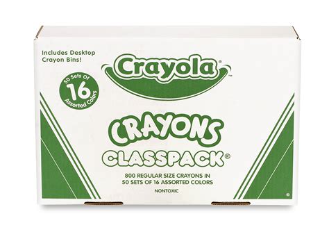 Crayola Crayon Classpack School Supplies 16 Colors 50 Each 800 Ct